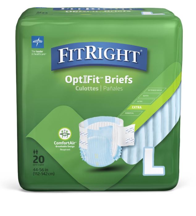 FitRight OptiFit Extra absorbency- Incontinence Disposable Briefs (20 ...